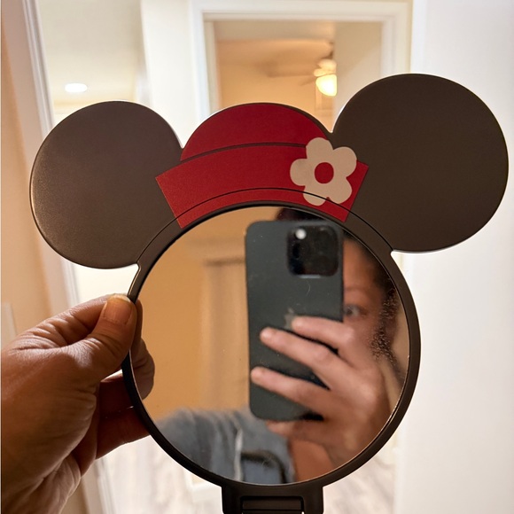Other | Mickey Mouse Ears Handheld Mirror Black And Red | Poshmark